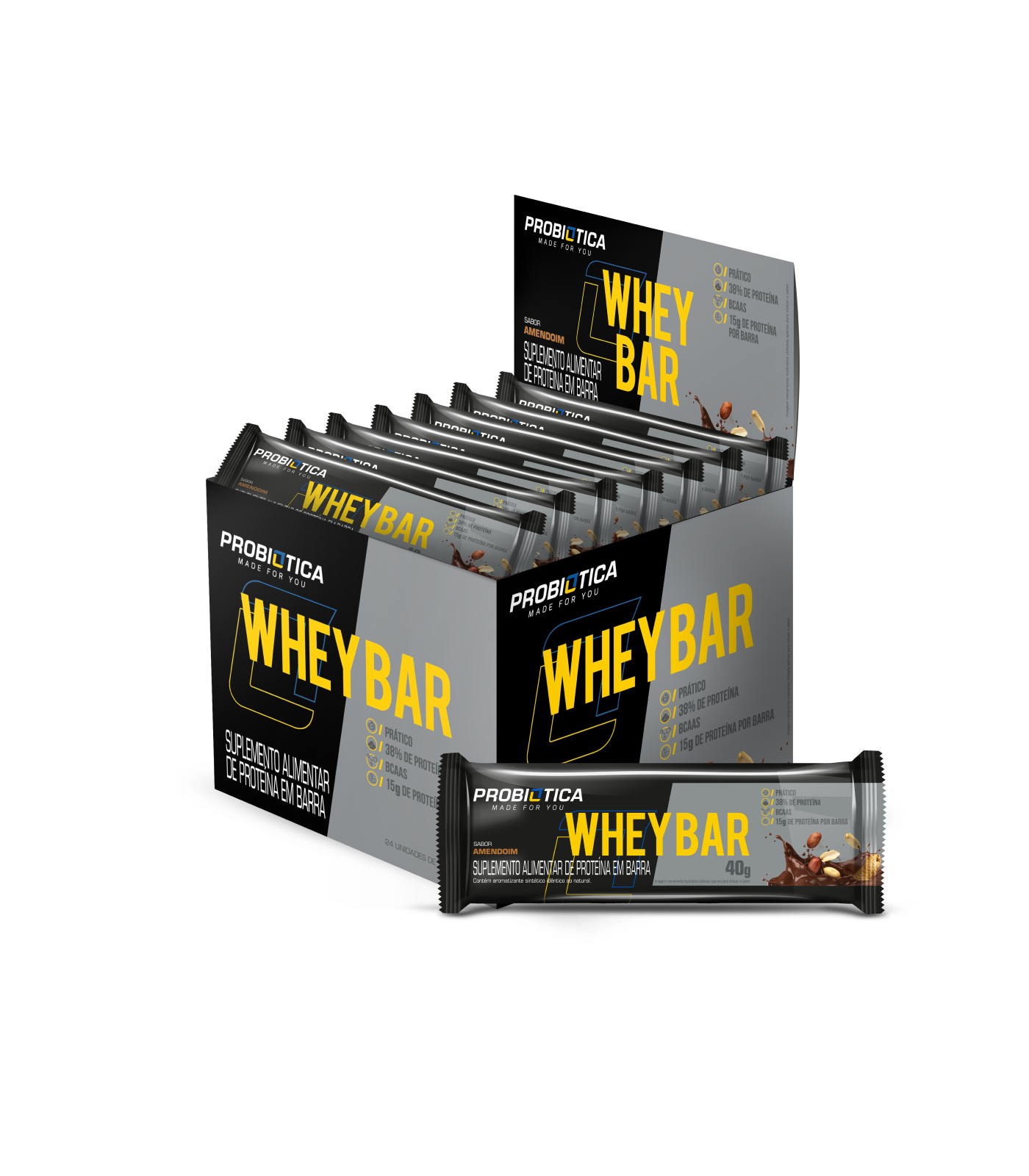 Whey Bar - Amendoim | Probiotica Portugal